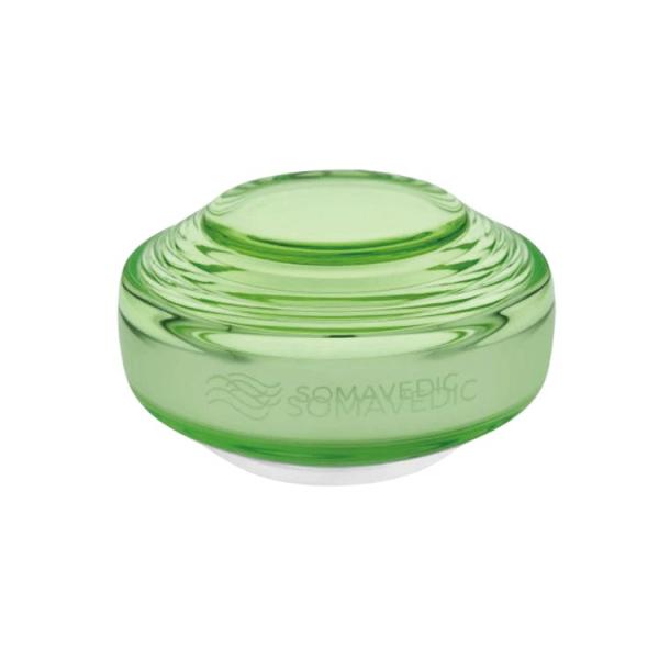 コンパクトモデルのソマヴェディックあまり広くない空間に・重さ　約510ｇ・寸法　直径11.5cm×高さ6cm・本体：シルバーメッキ手吹きガラス・UV-LED(紫外線LED)使用・コア仕様：テスラコイル、クリスタルガラスのダブルピラミッド、ジ...