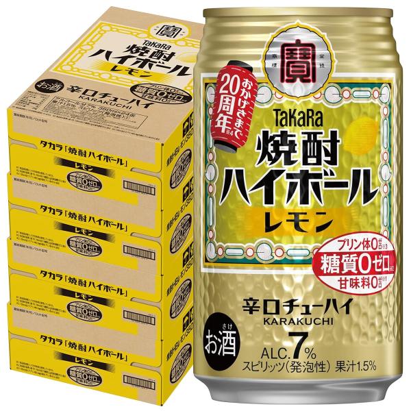 【内容量】350ml【原材料】焼酎、レモン果汁、糖類、香料、酸味料、カラメル色素【アルコール度数】7％【商品特徴】チューハイは昭和20年代の東京下町で“焼酎ハイボール(酎ハイ)"として生まれたといわれています。TaKaRa「焼酎ハイボール」...