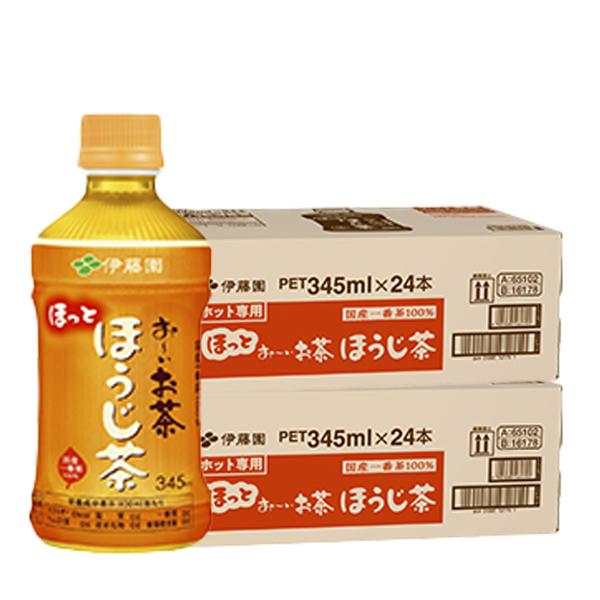 【内容量】345ml【原材料】緑茶（日本）/ ビタミンC【商品特徴】旨み、香り成分が豊富な国産一番茶を高温短時間抽出することで雑味を抑え、甘い香ばしさの余韻とやさしい味わいが楽しめるほうじ茶飲料に仕上げました（国産茶葉100%）。市販の加温...