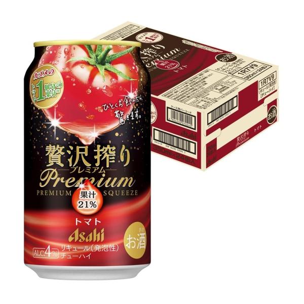 【内容量】350ml【原材料】ウオッカ、トマト果汁（国内製造）、糖類／炭酸、酸味料、香料、トマト色素、安定剤（ペクチン）【アルコール度数】4%【商品特徴】こだわりの果汁を２１％使用した、果実感たっぷりの味わいが楽しめる、贅沢なトマトチューハ...