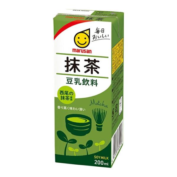 【内容量】200ml【原材料】大豆（カナダ）、糖類（ぶどう糖果糖液糖、砂糖）、植物油脂、抹茶、食塩、酵母エキスパウダー／乳酸カルシウム、安定剤（ジェラン）、香料【商品特徴】香り高く味わい深い、愛知県西尾産の抹茶を使用した豆乳飲料です。