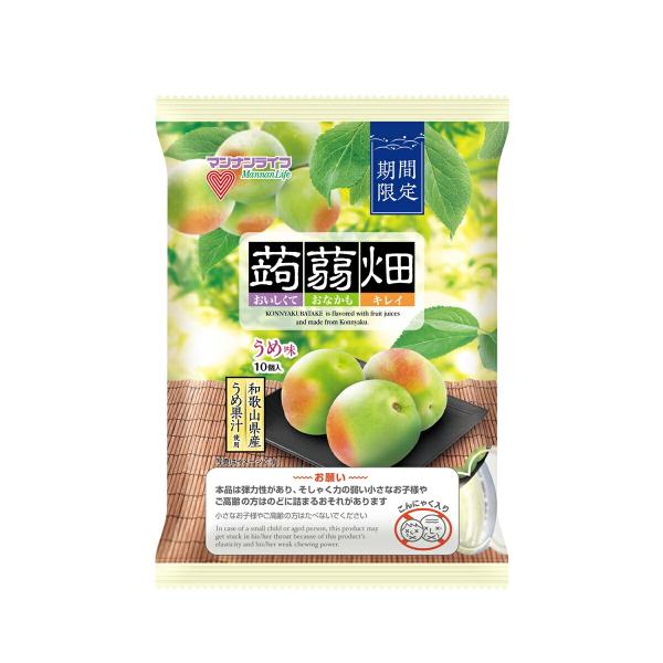 【内容量】25g×10個【原材料】ぶどう糖果糖液糖(国内製造)、砂糖、洋酒、りんご果汁、うめ糖抽果汁（うめ果汁、砂糖）、難消化性デキストリン、こんにゃく粉、うめ果汁／酸味料、pH調整剤、ゲル化剤（増粘多糖類）、香料、ショ糖脂肪酸エステル【商...