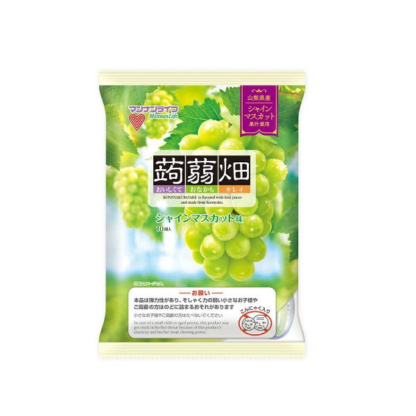 【内容量】25g×10個【原材料】ぶどう糖果糖液糖（国内製造）、砂糖、果汁（りんご、シャインマスカット）、洋酒、難消化性デキストリン、こんにゃく粉／酸味料、ｐH調整剤、ゲル化剤（増粘多糖類）、香料、甘味料（アセスルファムK、スクラロース）、...