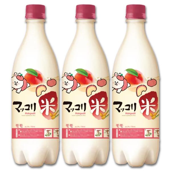 内容量 : 750ml (1本あたり)アルコール分 : 3% 原材料 : 米、酵母、麹、果糖、二酸化炭素、クエン酸、モモ香料、モモ濃縮液、乳酸、甘味料（アスパルテーム・L-フェニルアラニン化合物） 原産国 : 韓国保存方法 : 直射日光、高...