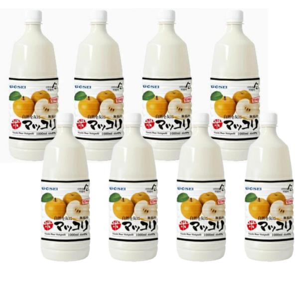 商品説明梨の香りと味がする新感覚マッコリです。梨の爽やかな香りと味わいを楽しめます。よく冷やしてからお召し上がりください。内容量 : 1000ml (1本当たり)原材料名 :米、小麦粉、麹、オリゴ糖、酵母/香料、甘味料（アスパルテーム・L-...