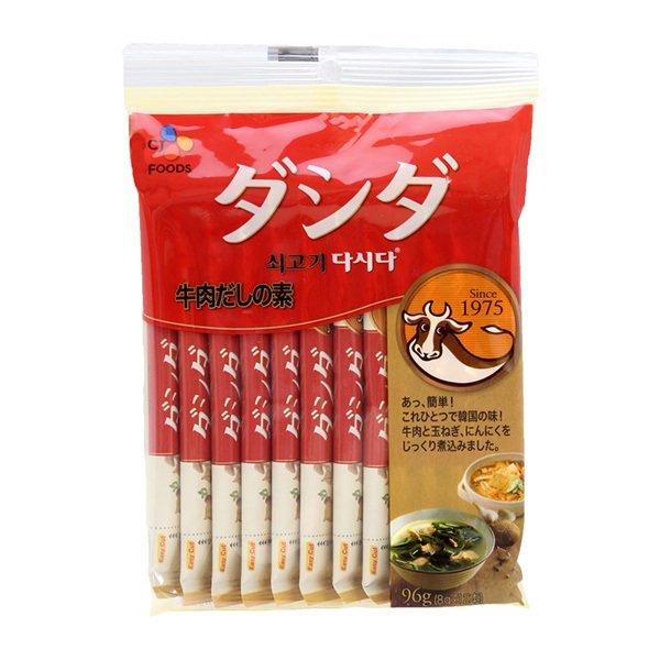 商品名　CJジャパン 牛肉ダシダ スティック内容量　8g×12本・牛肉だしの素・便利に使える、8gスティックタイプ・これ1つで、いつもの料理を簡単に美味しく。・炒め物、スープ、鍋にも。・韓国料理には欠かせない、おいしさの決め手となる「牛肉ダ...