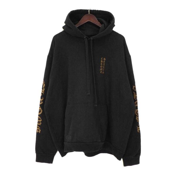 【商品名】クロムハーツ CHROME HEARTS 【 VERTICAL ARM LOGO HOODIE 】 バーティカル アーム ロゴ フーディ プルオーバー パーカーカラー：ブラックサイズ：XL採寸肩幅：63cm身幅：74cm袖丈：69...