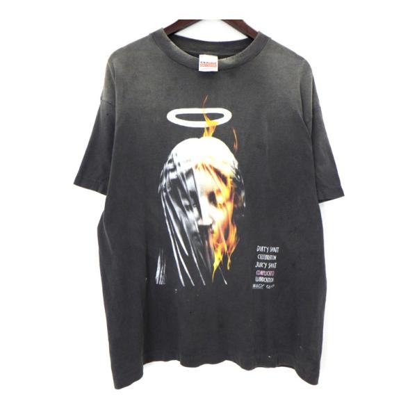 【商品名】セントマイケル SAIMT MICHAEL 24AW 【 SS Tee Devil Daddy SM HR8 0000 002 】 ダメージ加工 グラフィック プリント 半袖 Tシャツカラー：ウォッシュブラックサイズ：M採寸肩幅：...