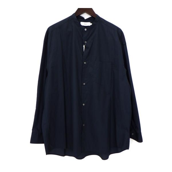【商品名】グラフペーパー Graphpaper 【 Broad L/S Oversized Band Collar Shirt GM261 50002B 】 ブロード ロングスリーブ オーバーサイズド バンドカラー 長袖 シャツカラー：ネイ...