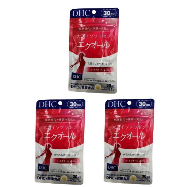 大豆イソフラボン エクオール DHC 30日分 ×3個セット【こんな方におすすめ】女性らしさをいつまでも大切にしたい方ゆらぎ世代を前向きに、自分らしく過ごしたい方効率よくエクオールを取り入れたい方ゆらぎ世代の“ハツラツ＆キレイ”を毎日応援エ...