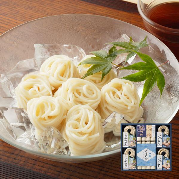 つるつるしこしこした手折めんの「きしめん」「ひやむぎ」と、長時間乾燥で仕上げたのどごしさわやかな「そうめん」の詰合せです。かつお・昆布のだしの効いた「めんつゆ」付。■配送不可地域：沖縄・離島は配送不可■温度帯：常温■賞味期限：15ヶ月(最低...