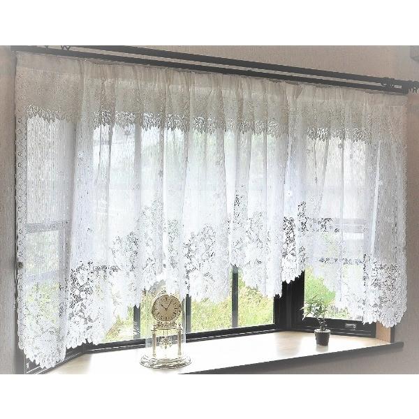 【商品名】 出窓用 レースカーテン 幅295×丈85cm フリル付き フック付き 日本製 カフェカーテン リビング ダイニング ベッドルーム 店舗 【ジャンル・特徴】 レース カーテン インテリア雑貨 リビング ダイニング ベッドルーム 寝...