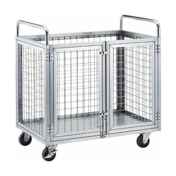 【商品名】 TRUSCO ステンレス製網台車 900×600×960mm 観音開き SUAD1-960 1台 完成品 【ジャンル・特徴】 さびにくく、クリーンルームでもご使用になれます。 [ SUAD1-960 ]