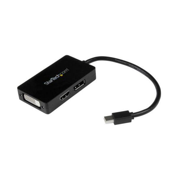 【商品名】 StarTech.com Mini DisplayPort-DisplayPort変換アダプタ ディスプレイポート／DVI／HDMIブラック MDP2DPDVHD 1個