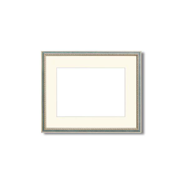 【商品名】 【軽量額】UVカットアクリル 装飾水彩額t（マット付き）F4 Sブルー 【ジャンル・特徴】 上品な装飾デザインの水彩額縁。