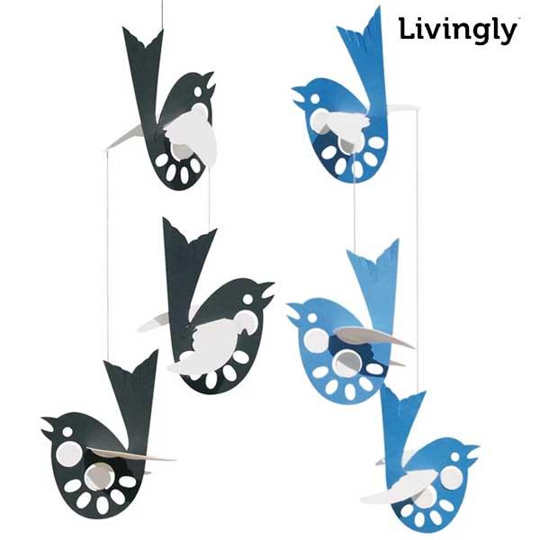 北欧デンマークブランド「Livingly（リビングリー）」のクヌードセン夫婦がデザインしたモビールです。  ■商品名：Bird mobile(バード・モビール）■カラー：ブラック/ブルー■ブランド：Livingly（リビングリー）■デザイナ...