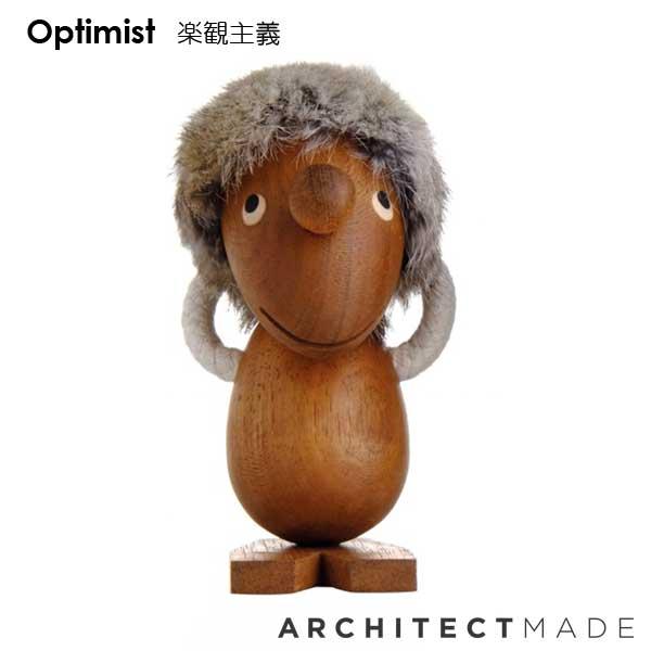 北欧デンマークの建築家Hans Bolling(ハンス・ブリング）がデザインした木製のオブジェ「Optimist(楽観主義）」の復刻品です。■商品名：Optimist(楽観主義）■寸法：約W47×D90×H130mm■材質：チーク(オイル仕...