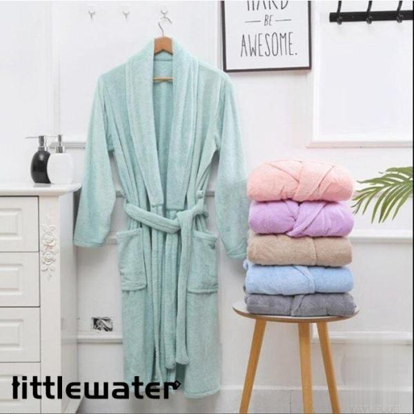 バスローブ ガウン マイクロファイバー ルームウェア もこもこ 裏起毛 レディース メンズ 男女兼用 厚手 ゆったり 冬 部屋着 長袖 プレゼント 冷え性 防寒用 秋冬lffz01【カラー】ピンク、パープル、グレー、グリーン、杏色、ライトブ...