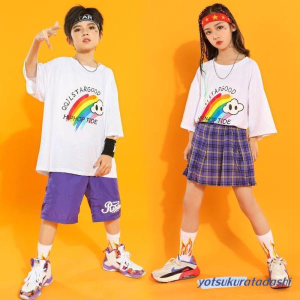 ダンス服装 体操服 JAZZ DANCE tシャツ スウェット キッズチアリーダー hiphop ヒップホップ 女の子 ステージ衣装 ダンスウェア 子供 応援団 運動会 甲子園 チアガール衣装 舞台演出服　おしゃれ　ストリート系　B系　K-...