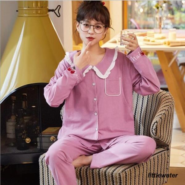 パジャマレディースマタニティーパジャマ授乳服春夏長袖 前開きマタニティーパジャマ 綿 妊娠 産前/産後セットルームウェア 部屋着 ママ 【素　材】 綿100％   【カラー】　 図参考※記載の詳細サイズは、メジャーによる実寸の誤差、商品の素...