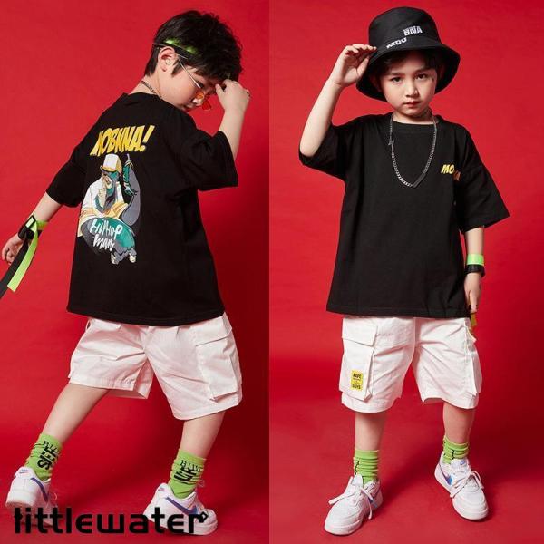 ダンス服装 体操服 JAZZ DANCE tシャツ スウェット キッズチアリーダー hiphop ヒップホップ 女の子 ステージ衣装 ダンスウェア 子供 応援団 運動会 甲子園 チアガール衣装 舞台演出服　おしゃれ　ストリート系　B系　K-...