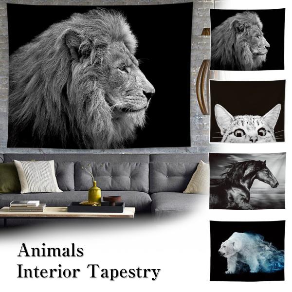 ●飾り付けるだけでお部屋の雰囲気をガラっと変える動物デザインのタペストリー●【サイズ】150×130cm　【素材】ポリエステル繊維●デザインを変えるだけで雰囲気の違うお部屋に。不要不急の外出自粛・ステイホーム生活の気分転換にいかがでしょうか...