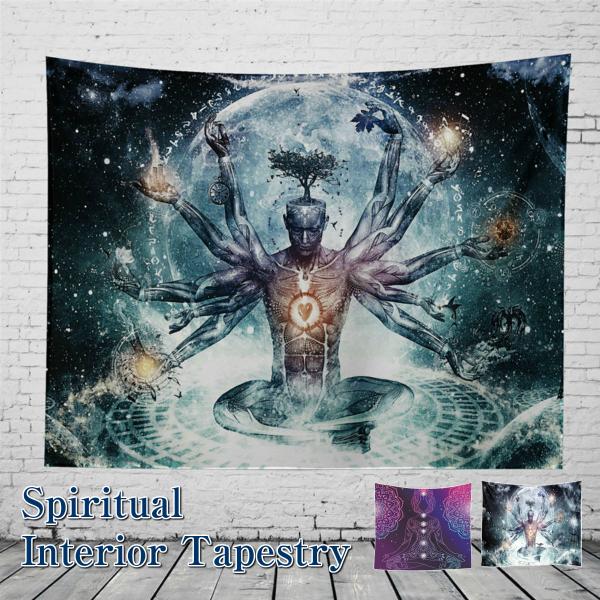 ●飾り付けるだけでお部屋の雰囲気をガラっと変えるスピリチュアルデザインのタペストリー●【サイズ】150×130cm　【素材】ポリエステル繊維●デザインを変えるだけで雰囲気の違うお部屋に。不要不急の外出自粛・ステイホーム生活の気分転換にいかが...