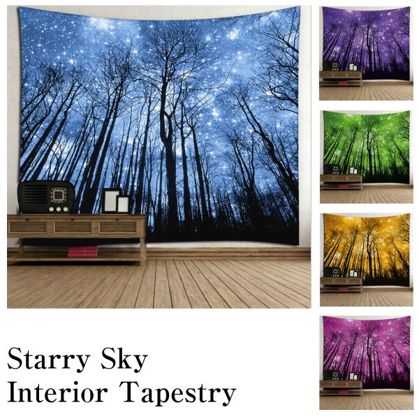 ●飾り付けるだけでお部屋の雰囲気をガラっと変える星空風景デザインのタペストリー●【サイズ】150×130cm　【素材】ポリエステル繊維●デザインを変えるだけで雰囲気の違うお部屋に。不要不急の外出自粛・ステイホーム生活の気分転換にいかがでしょ...