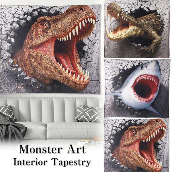 ●飾り付けるだけでお部屋の雰囲気をガラっと変える猛獣デザインのタペストリー●【サイズ】150×130cm　【素材】ポリエステル繊維●デザインを変えるだけで雰囲気の違うお部屋に。不要不急の外出自粛・ステイホーム生活の気分転換にいかがでしょうか...