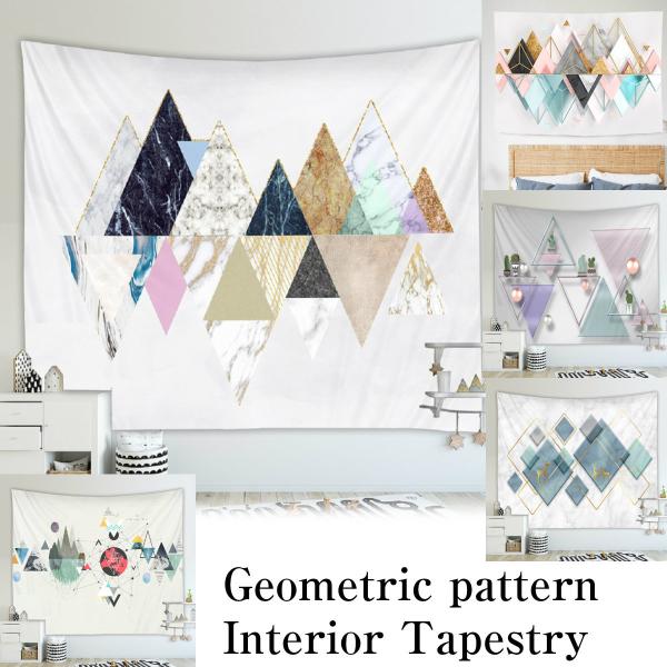 ●飾り付けるだけでお部屋の雰囲気をガラっと変える幾何学模様と大理石パターンのハイブリッド北欧風デザインのタペストリー●【サイズ】約150×130cm 【素材】ポリエステル ●デザインを変えるだけで雰囲気の違うお部屋に。不要不急の外出自粛・ス...