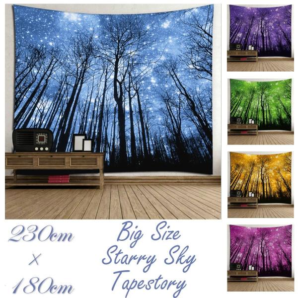 ●飾り付けるだけでお部屋の雰囲気をガラっと変える特大サイズ星空と樹木デザインのタペストリー●【サイズ】約230×180cm 【素材】ポリエステル  【付属品】フック付き (クリップ 留め具)●デザインを変えるだけで雰囲気の違うお部屋に。不要...