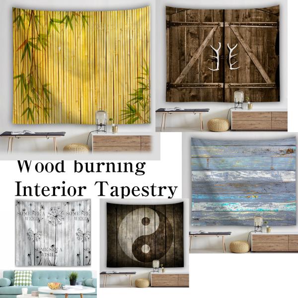 ●飾り付けるだけでお部屋の雰囲気をガラっと変えるウッドバーニング調タペストリー●【サイズ】約150×130cm 【素材】ポリエステル  【付属品】フック付き (クリップ 留め具)●デザインを変えるだけで雰囲気の違うお部屋に。不要不急の外出自...