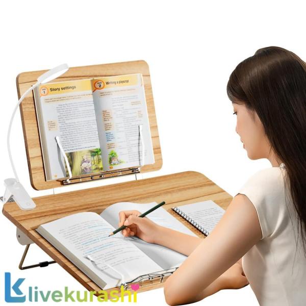 【二重層ブックスタンド】大型傾斜台のアップグレードされた、子供の勉強に欠かせない良い手伝いです。2層デザインで、大きいサイズので、様々な本やパソコン、タブレットなどに簡単に対応できます。そして、目を守るライトが付いていて、視力を保護して、も...