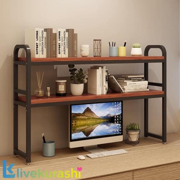 デスク上収納ラック 机上ラック デスク上置棚 机上台 卓上 本棚 置棚 デスク上 小物収納棚 飾り物整理棚 書類整理 シェルフ ストレージ本棚 文房具 家 学校 オフ