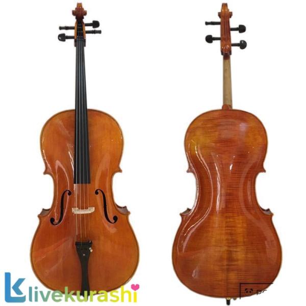 ☆100 %新品☆ チェロ Cello 4/4 10年自然乾燥 スプルース 級木 10年自然乾燥 虎柄 演奏 129の細かい手順 弓付 新しいケー