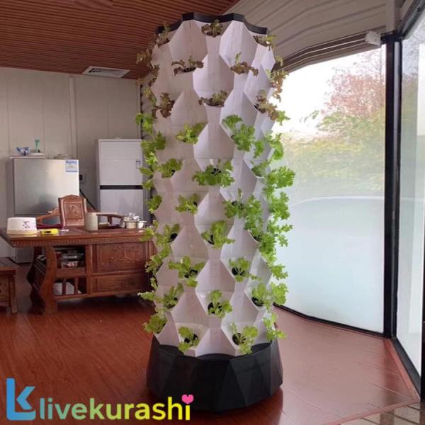 垂直水耕栽培システム 10層水耕栽培タワー、ハイドレーティングポンプタイマー付き水耕栽培キット ハーブ 果物 野菜用 10 layers 10 layers