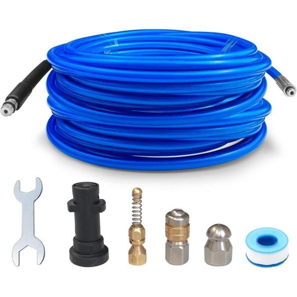 パイプクリーニングホース ケルヒャー対応 逆噴射 配管洗浄 10m / 15m K2~K7 JTKに適用 ブルー