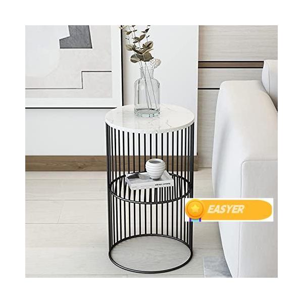 サイズです：30X30X55   40*40*55高品質のプロセス：デスクのこの製品は、透明な風合いと強い支持力で、大理石でできています。錬鉄製のブラケットは高温、無錆、長寿命で塗装されています。2層収納スペース：この頑丈なサイドテーブルの...