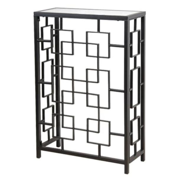 【メーカー直送品：宅配便発送（代引× 後払× 同梱× ラッピング× 対応不可）】アイアン細工のデザイン工房から直輸入されたお洒落なコンソールです。奥行きが薄いコンソールで場所をとらないサイズが魅力的。トップは大理石仕上げになっており、わざと...