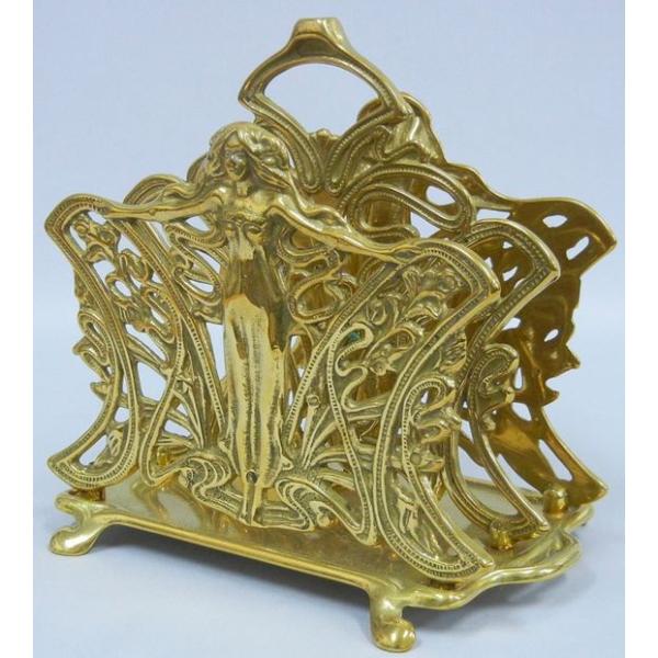 【メーカー直送品：宅配便発送・送料別（代引× 同梱× ラッピング× 対応不可）】北イタリアの真鍮細工の有名工房から直輸入されたナプキンホルダーです。素材はブラスで、透かしの非常に細かい細工が印象的です。ナプキンホルダーとしては勿論、レターホ...