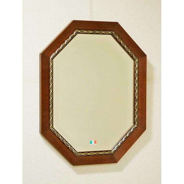 【メーカー直送品：宅配便発送（代引× 後払× 同梱× ラッピング× 対応不可）】イタリアのとても有名な木製フレームの工房から直輸入されました、シックなフェイスミラーです。全体的に古木風の仕上げで、大人っぽい雰囲気です。エイジングと呼ばれる、...