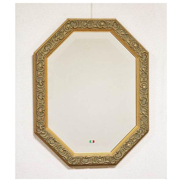 イタリアの有名な木製フレームメーカーから直輸入されたお洒落なミラーです。        高級感あるゴールドと、細やかな彫刻のような装飾が印象的です。        コンパクトなサイズの、いわゆるフェイスミラーで、お玄関や寝室などに掛けていた...