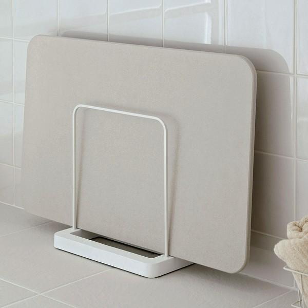 品番：HB-4021 シンプルピュア 珪藻土バスマットスタンド商品仕様：●サイズ:(約)幅27.5×奥行13×高さ29cm  ●材料の種類:ワイヤー/鉄(焼付け塗装)、ベース/ポリカーボネート(耐熱温度80度)、すべり止め/熱可塑性エラスト...