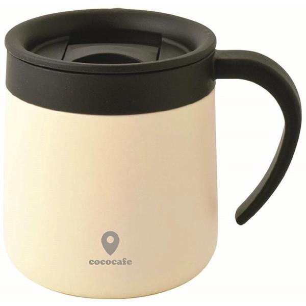 品番：CC-20 cococafe ココカフェ 蓋付き真空二重マグカップ 300ml ホワイト商品仕様：【商品サイズ】120×90×100mm 【商品重量】215g 【材質】内ビン/18-8ステンレス鋼、胴部/ステンレス鋼、フタ・取っ手/ポ...