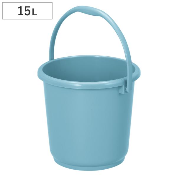 サイズ/約幅34×高さ28.5cmバケツ直径：約31.5cm容量/約15L内容量/1個材質/ポリプロピレンカラー/ブルー生産国/日本製●容量約15Lのバケツ本体です。●本体内側には2.5L毎に便利な目盛りが付いています。●ポリプロピレンを使...