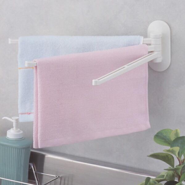 サイズ/約幅33.5×奥行11×高さ5cm内容量/1台材質/本体、ベース、アーム：ABS樹脂●乾きの早いダブルアーム構造のはがせるロング3本タイプのふきんかけです。●幅30cmのふきんを折らずに干せるロングアームです。●外して洗える清潔設計...