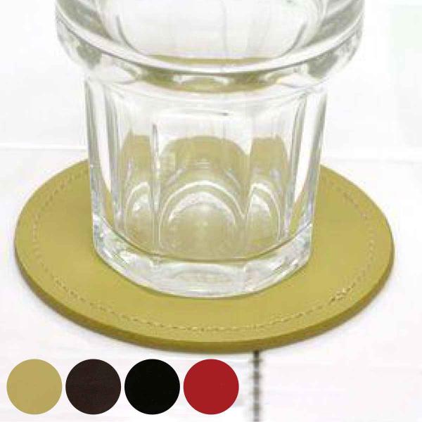 サイズ/約高さ0.4cm直径：約10cm内容量/1枚材質/合成皮革種類/オリーブ、ブラウン、ブラック、レッド生産国/中国製●合成皮革製のコースターです。●撥水性が高く、汚れが落ちやすいのでお手入れが簡単です。●シンプルなデザインで、普段使い...