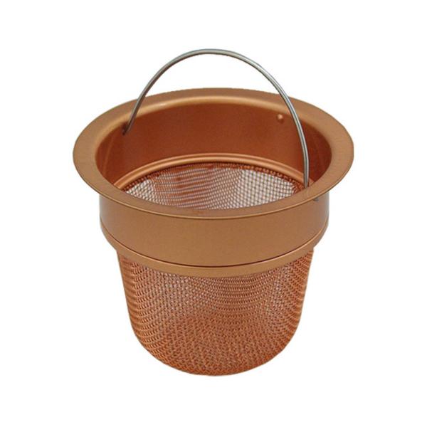 サイズ/約幅13.3×奥行13.3×高さ9.5cm重量/約157g内容量/1個材質/純銅生産国/日本製●水切れの良い純銅網製の排水口ゴミカゴです。●純銅製品なので、キッチンを清潔に保ちます。●銅イオン効果による殺菌作用で、目づまりやヌメり、...