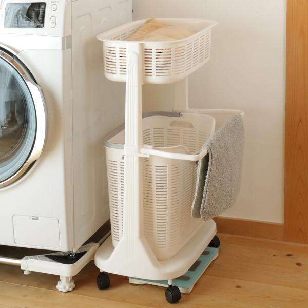 サイズ/約幅49.5×奥行3.8×高さ80.5cmバスマットハンガー内寸：約47.3cm内容量/1台付属品：キャスター4個材質/ポリプロピレン生産国/日本製キャスター/付き耐荷重/浅かご：約4kg深かご：約6kgバスマットハンガー：約800...