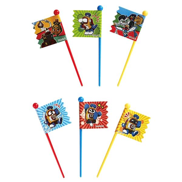 サイズ/約幅2.4×奥行6.7×高さ0.5cm重量/約9g内容量/9本入（3種類×3本）材質/スチロール樹脂生産国/日本製耐熱温度/80度耐冷温度/-30度食器洗い乾燥機/使用不可電子レンジ/使用不可●子どもに人気のキャラクター「ヘボット！...